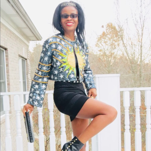 Jackets & Coats | Couture Sun Star Sequin Beaded Matador Jacket Coat ...